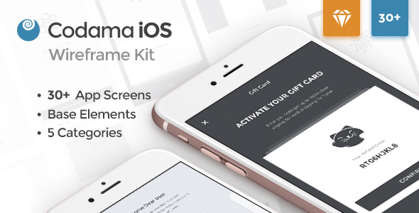 Codama iOS Wireframe UI Kit by Qo7 | ThemeForest